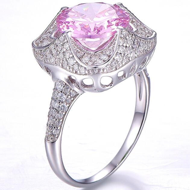 Jewelryroom.com - READY TO SHIP ! CREATED PINK TOPAZ & CREATED WHITE ...