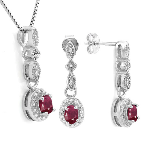 Jewelryroom.com - FASCINATING ! 2/3 CARAT RUBY & DIAMOND 925 STERLING ...