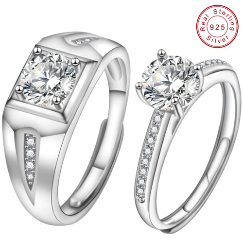 Jewelryroom.com - NEW! PURE 925 STERLING SILVER COUPLE RINGS SET - Item ...