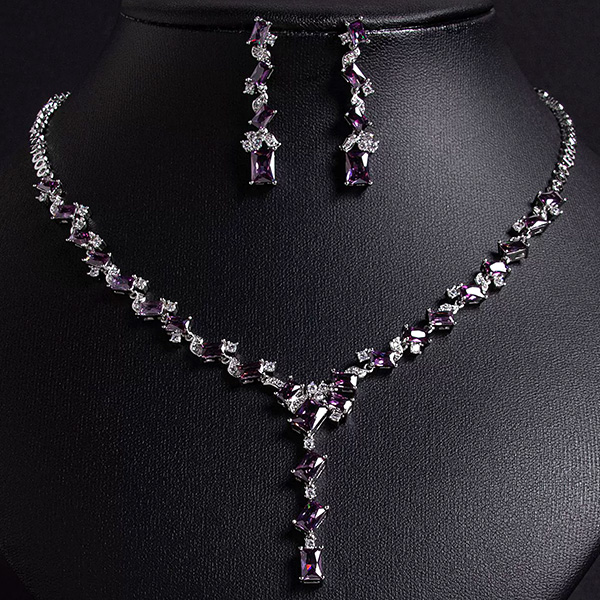 Jewelryroom.com - PRICELESS ! CREATED AMETHYST EARRINGS & NECKLACE SET ...