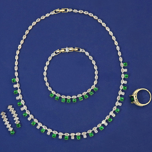 Jewelryroom.com - PRICELESS ! CREATED EMERALD BRACELET RING EARRINGS ...