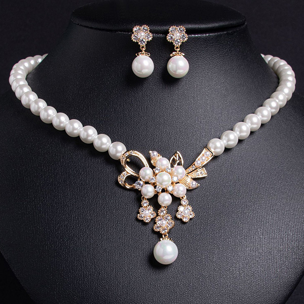 Jewelryroom.com - NEW! MOTHER OF PEARL & WHITE SAPPHIRE EARRINGS ...