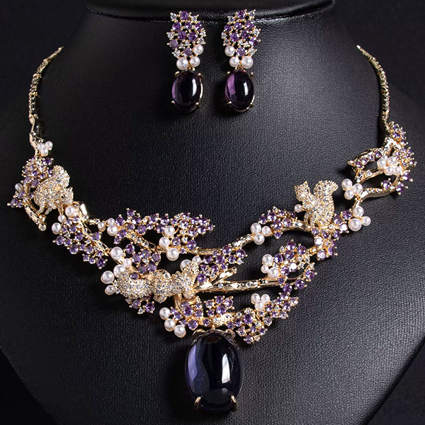 Jewelryroom.com - PRICELESS ! CREATED AMETHYST EARRINGS & NECKLACE SET ...