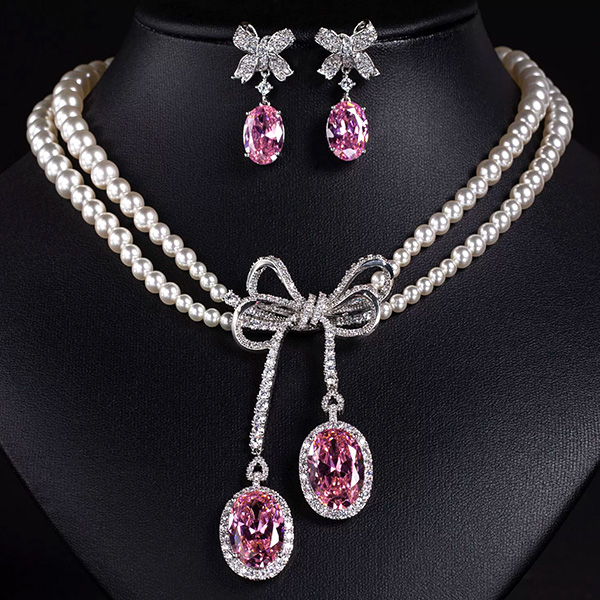 Jewelryroom.com - PRICELESS ! CREATED PINK SAPPHIRE & MOTHER OF PEARL ...