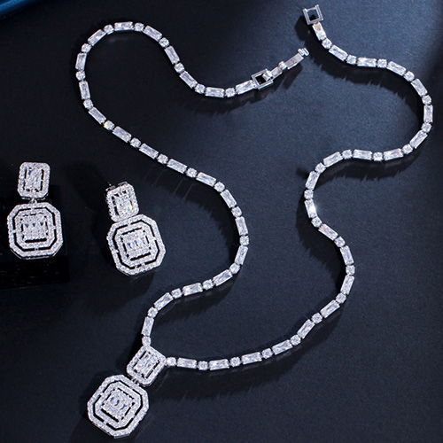 Jewelryroom.com - NEW! CREATED WHITE SAPPHIRE NECKLACE & EARRINGS ...