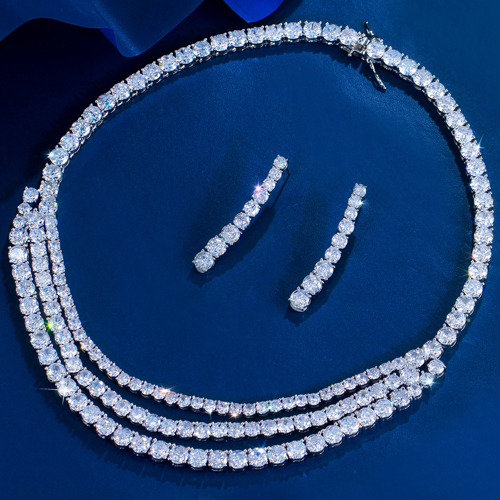 Jewelryroom.com - NEW! CREATED WHITE SAPPHIRE NECKLACE & EARRINGS 2 ...