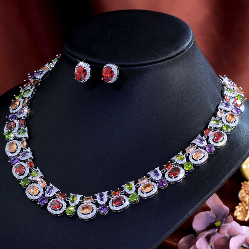 Jewelryroom.com - NEW! CREATE MULTICOLORED SAPPHIRE EARRINGS & NECKLACE ...